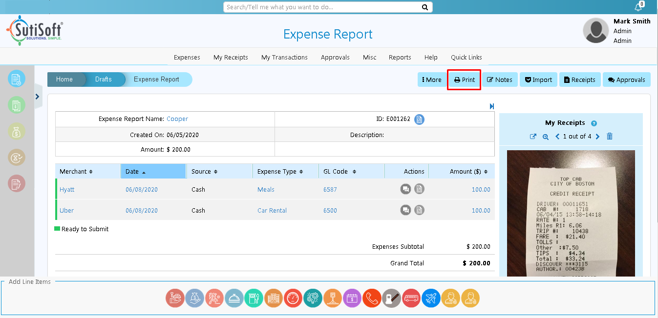 printing-an-expense-report